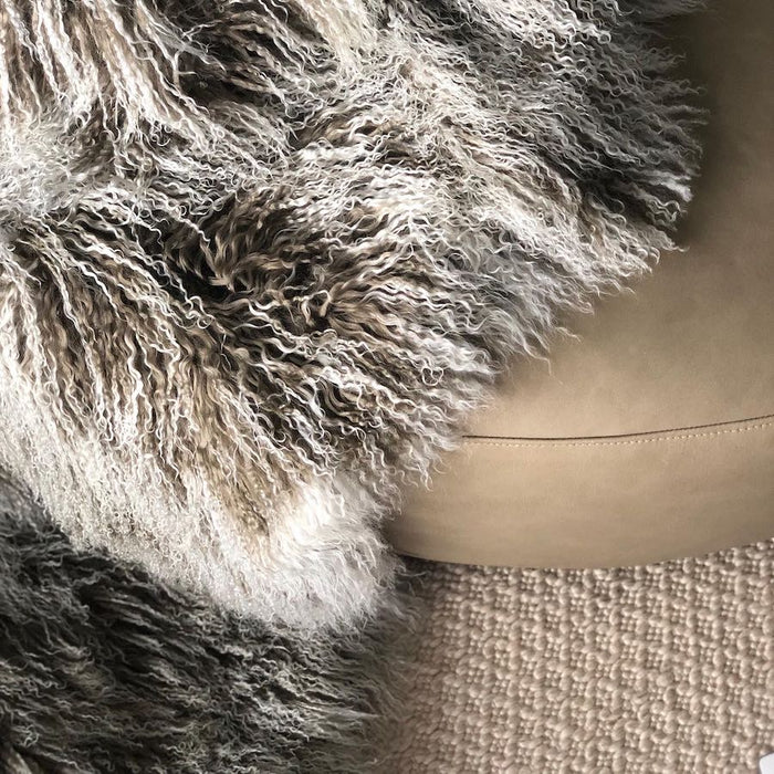 Mongolian Sheepskin Weighted Throw Blanket | Khaki | Hides of Excellence